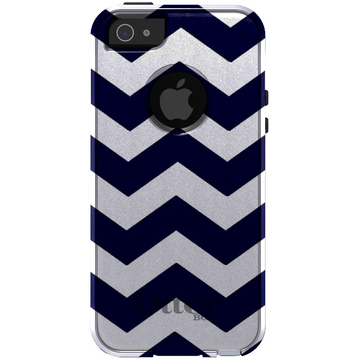 OtterBox Commuter for Apple iPhone (Pick Model) Navy Blue White Chevron ...