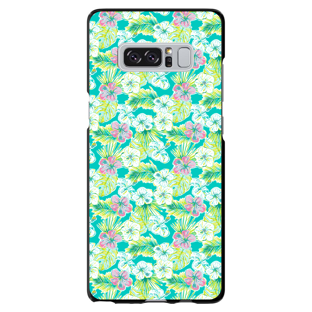 Hard Case Cover for Samsung Galaxy Note Preppy Green Pink White Flowers ...