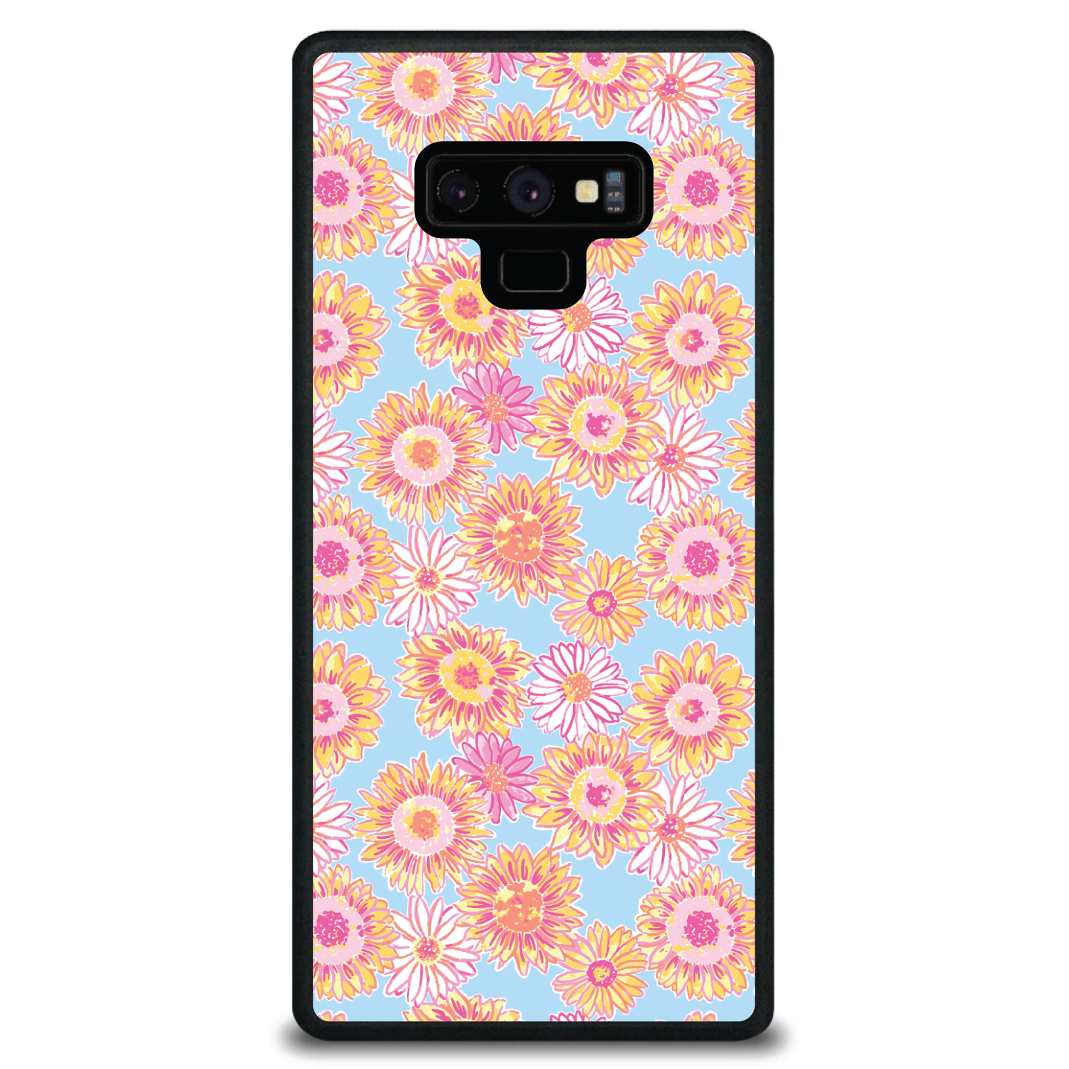 Hard Case Cover for Samsung Galaxy Note Preppy Blue Pink Yellow Flowers ...