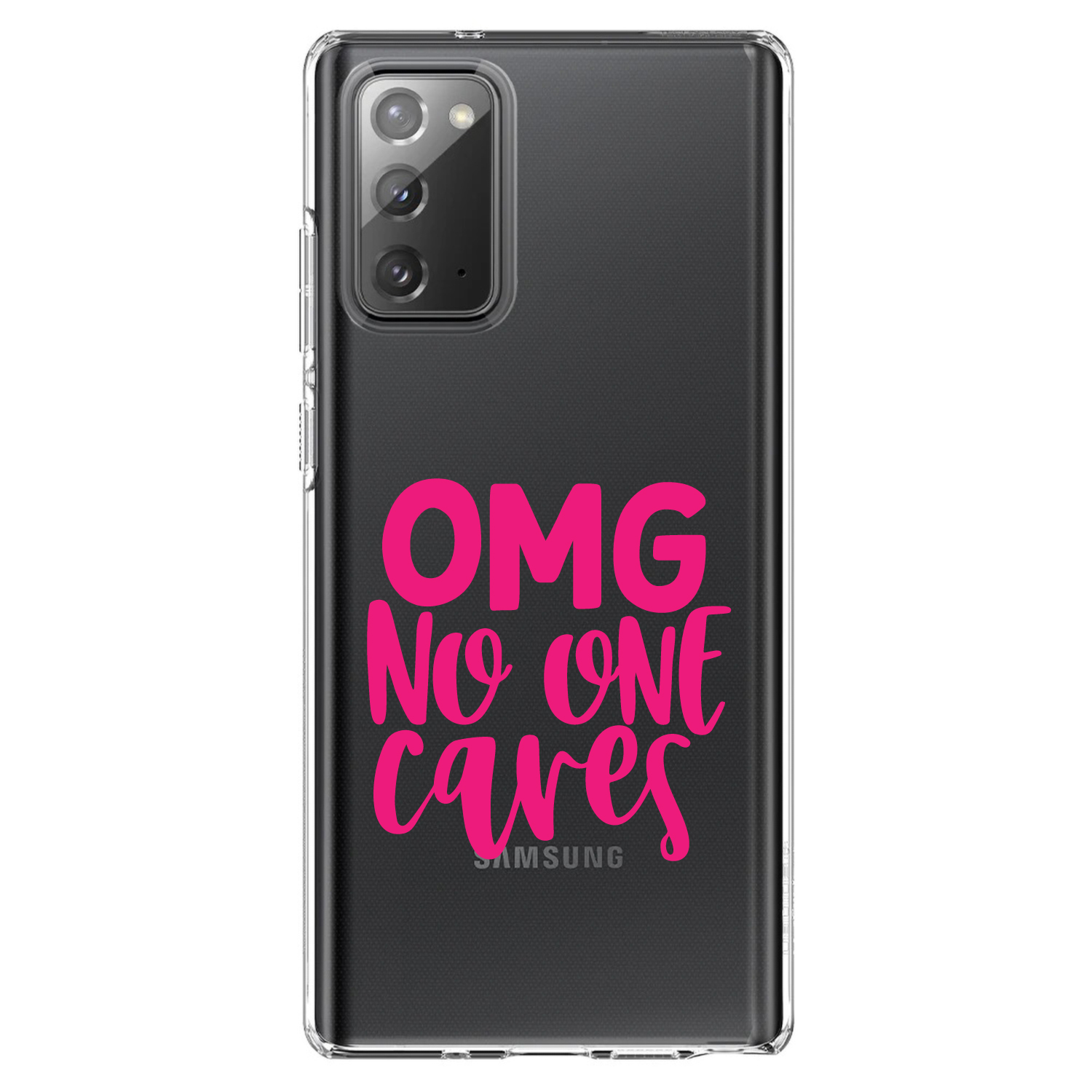 Clear Case for Galaxy Note OMG No One Cares Hot Pink | eBay